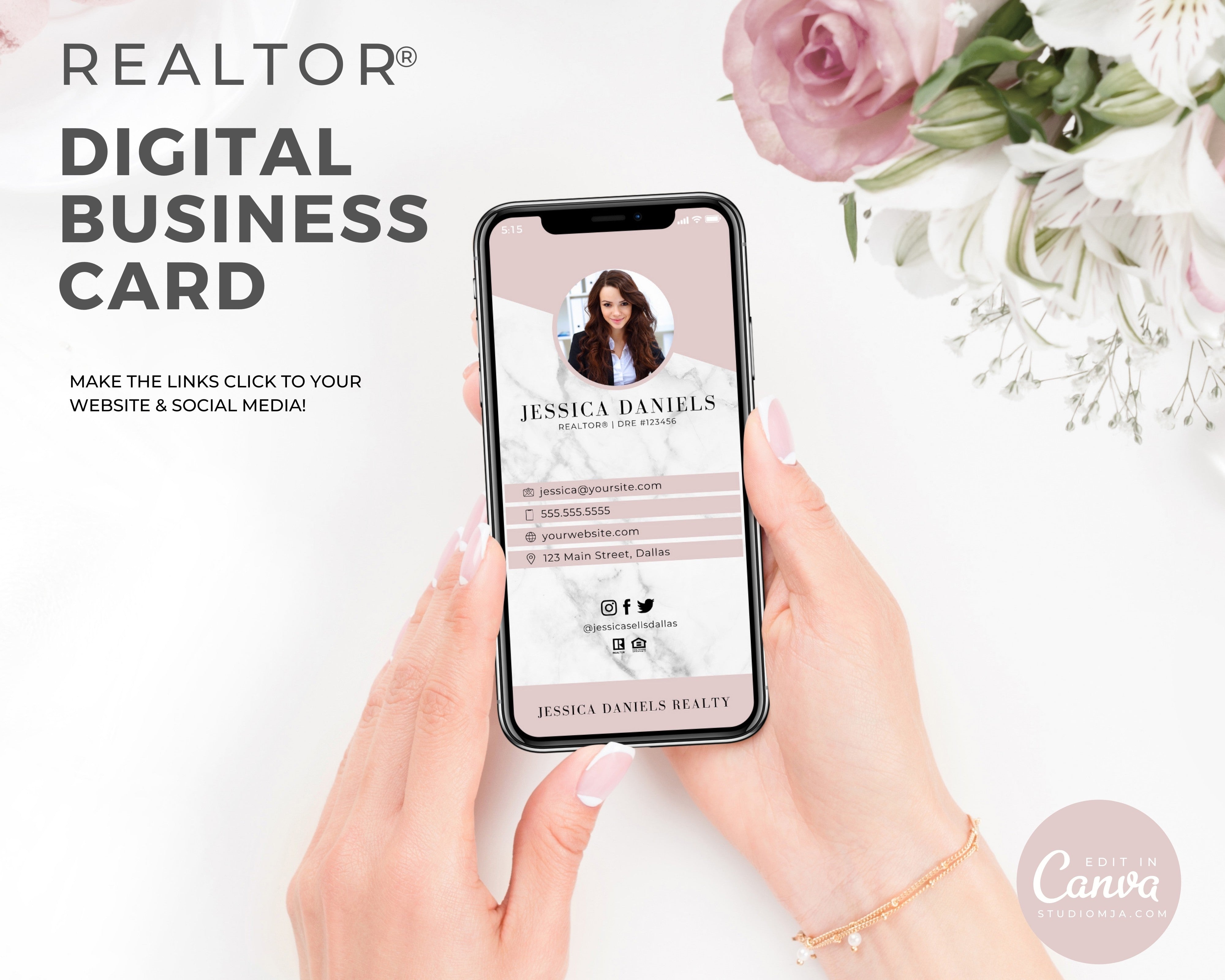 Digital Business Card Template – Studio MJA Real Estate Marketing