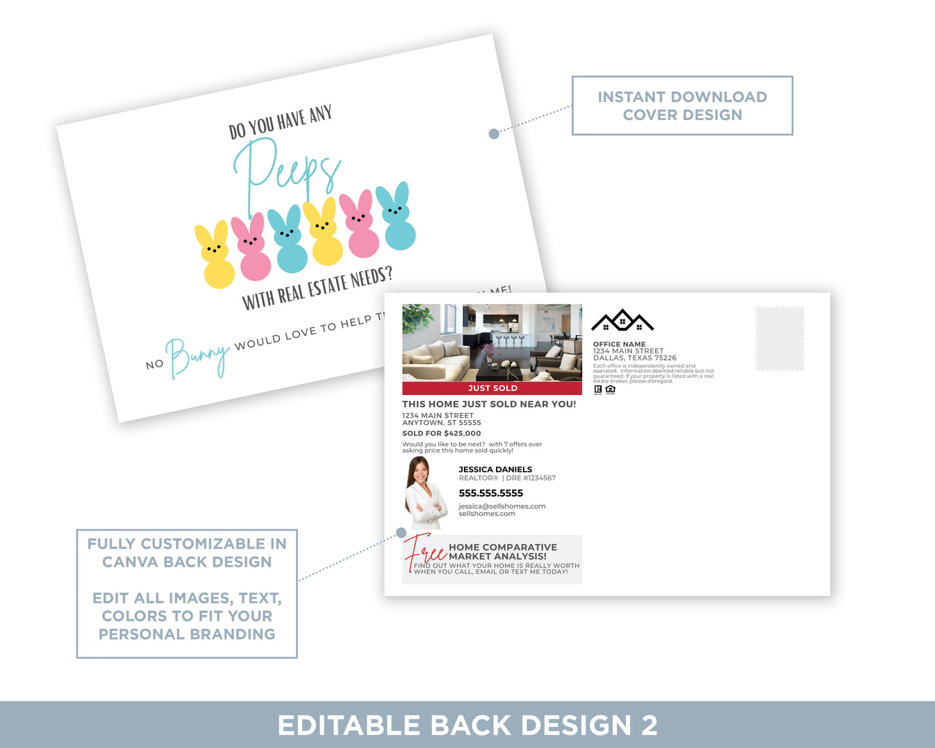 Do You Have Any Peeps 2 | Cute Real Estate Spring Postcard Download ...