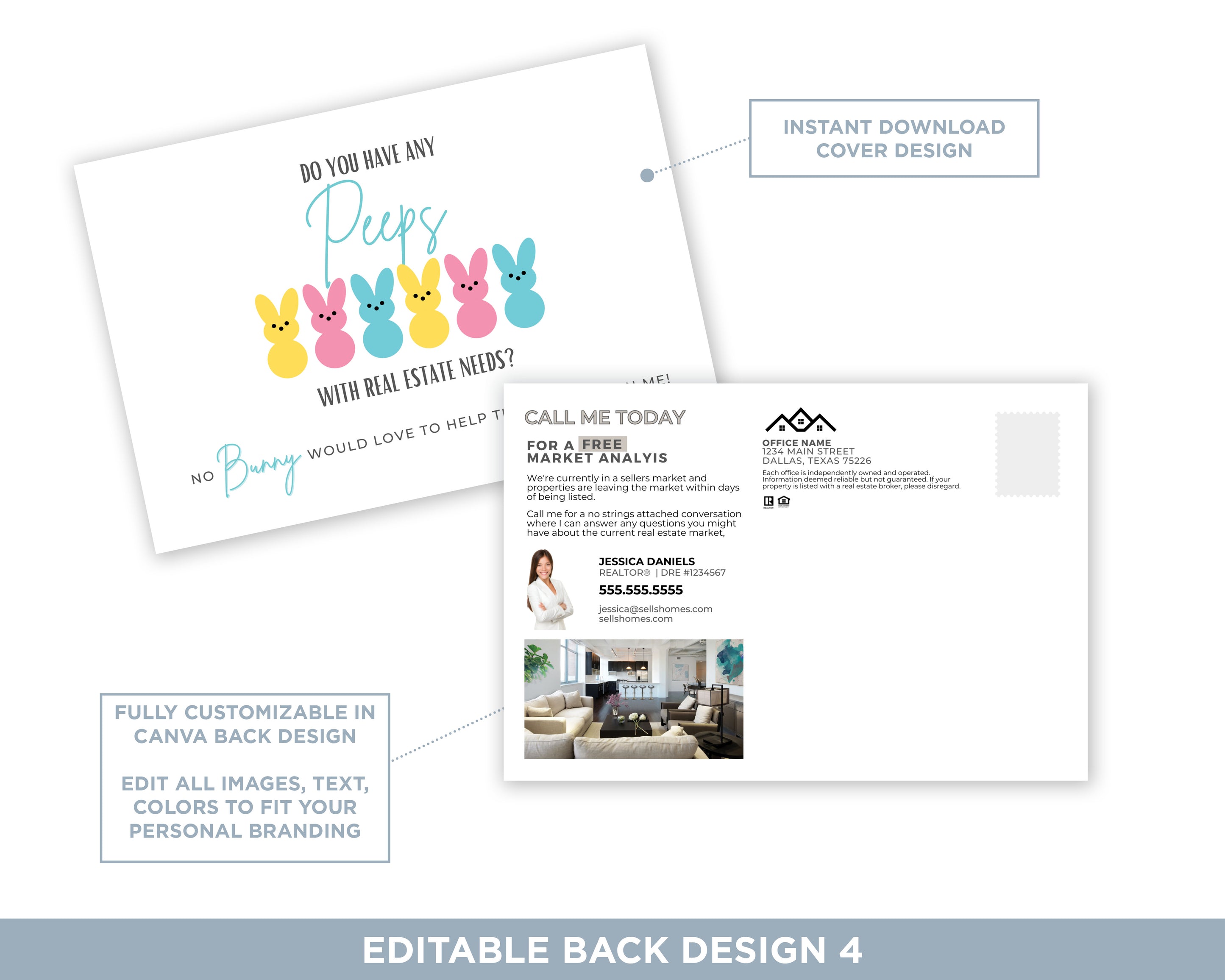 Do You Have Any Peeps 2 | Cute Real Estate Spring Postcard Download ...