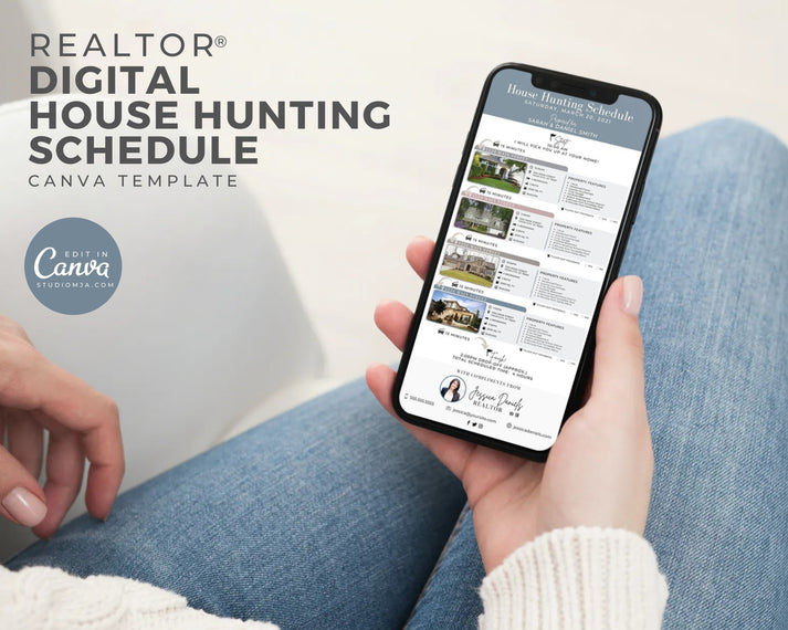 House Hunting Schedule | Real Estate Digital Template – Studio MJA Real ...