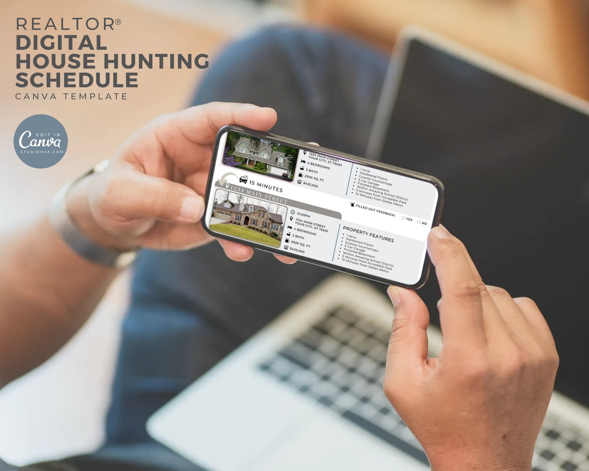 House Hunting Schedule | Real Estate Digital Template – Studio MJA Real ...