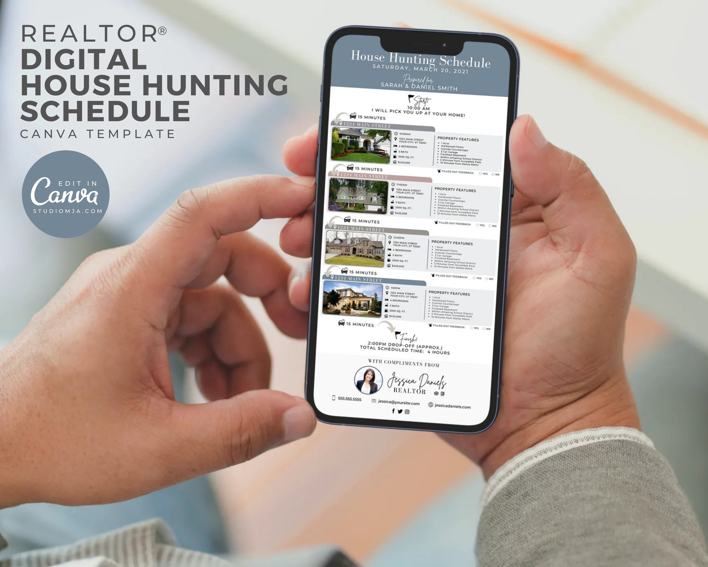 House Hunting Schedule | Real Estate Digital Template – Studio MJA Real ...