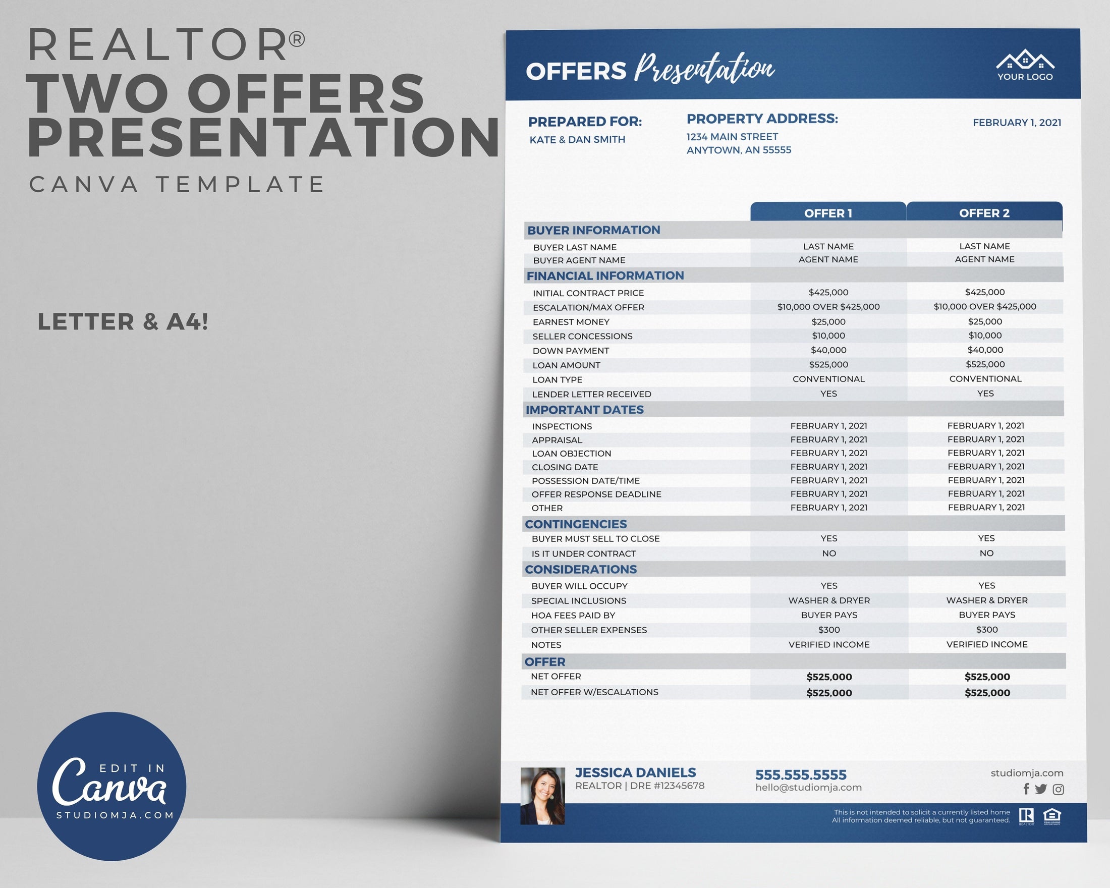 Two Offers Presentation | Real Estate Template – Studio MJA Real Estate ...