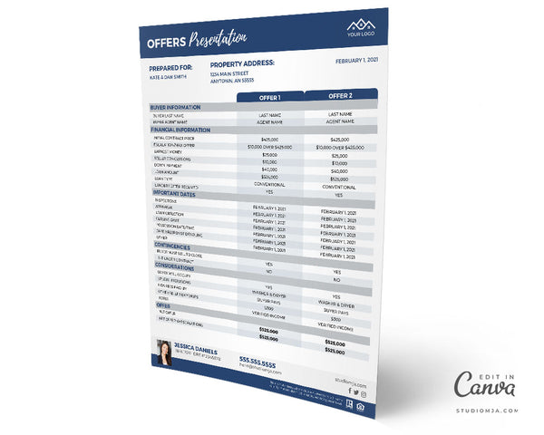 Two Offers Presentation | Real Estate Template – Studio MJA Real Estate ...