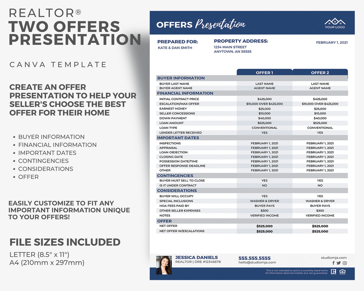 Two Offers Presentation | Real Estate Template – Studio MJA Real Estate ...