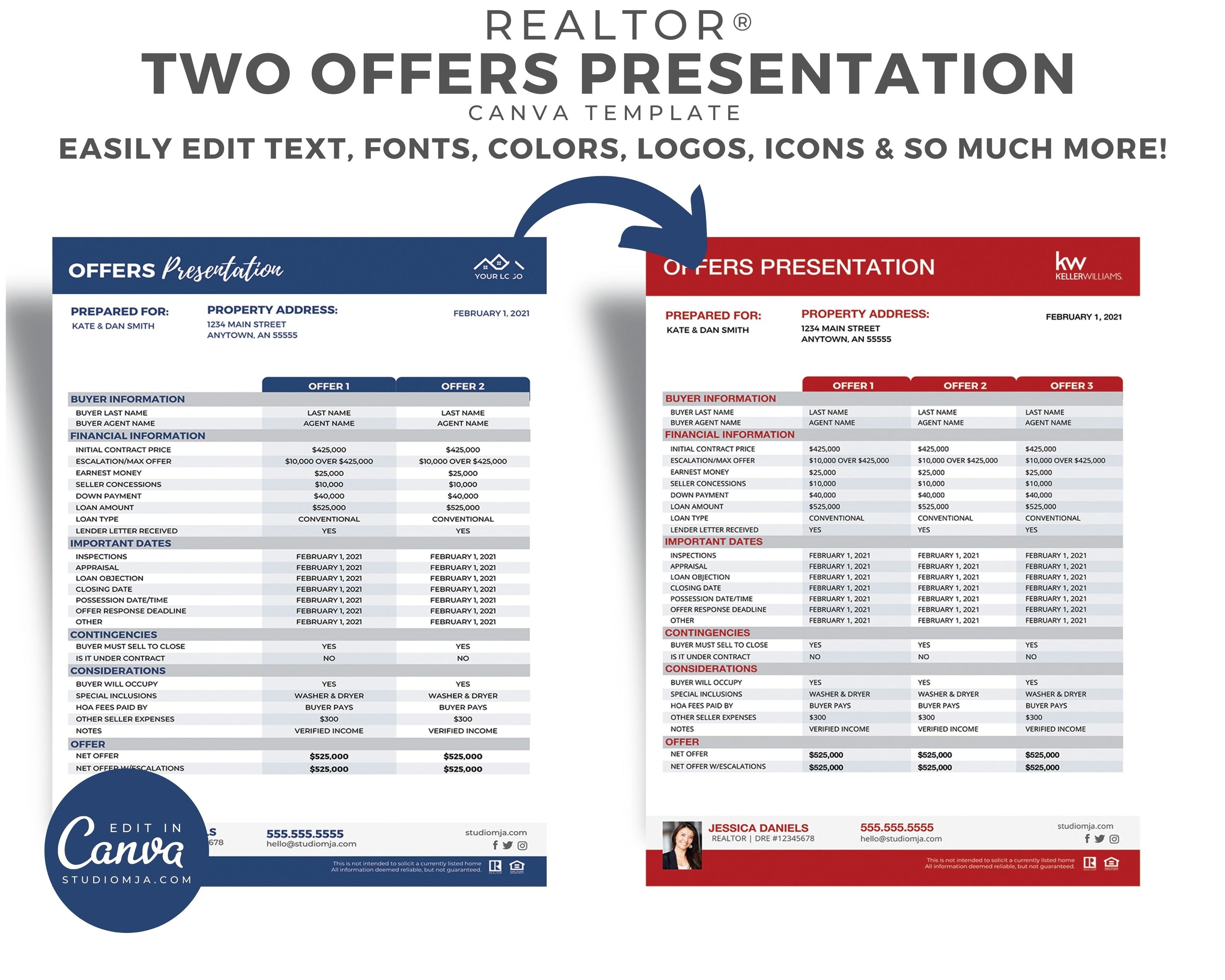 Two Offers Presentation | Real Estate Template – Studio MJA Real Estate ...