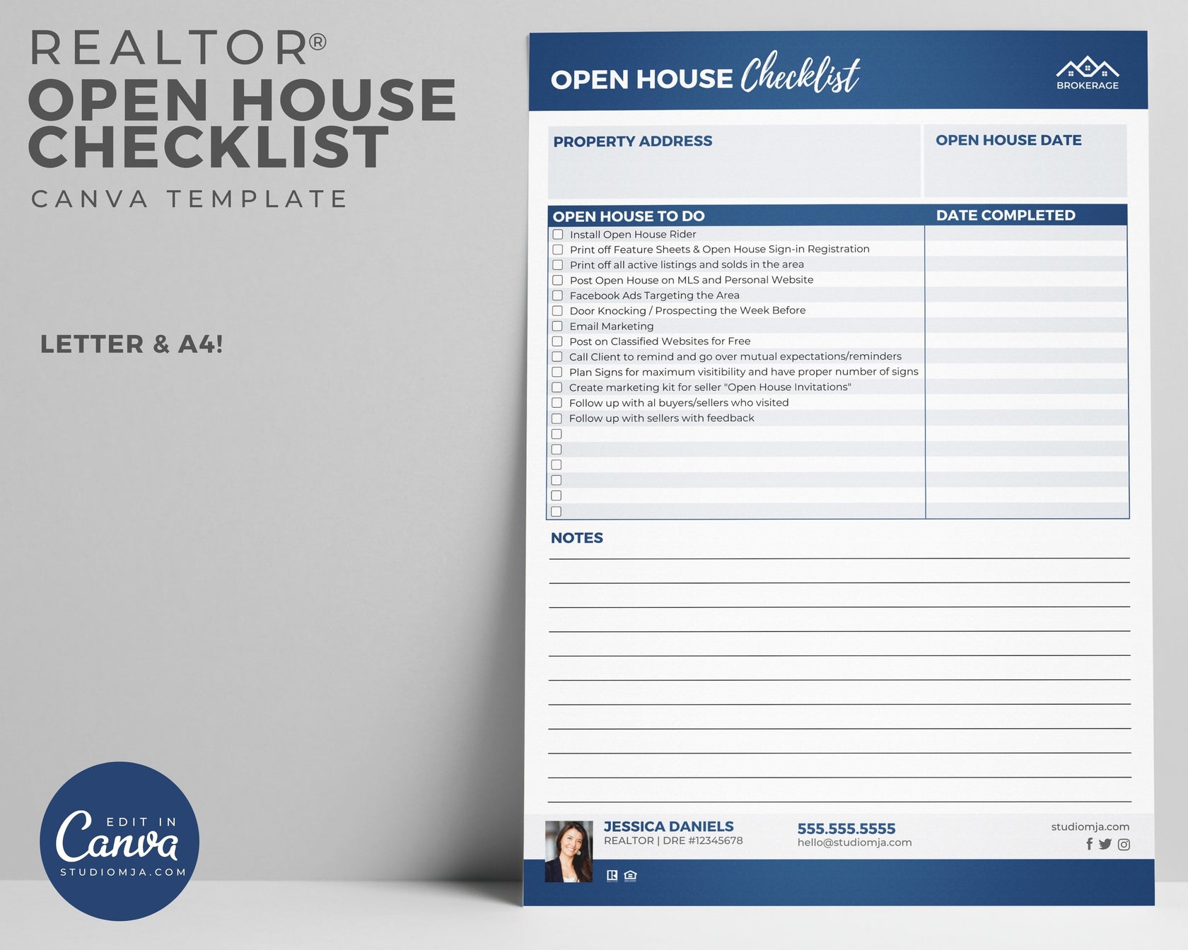 Open House Checklist Template – Studio MJA Real Estate Marketing
