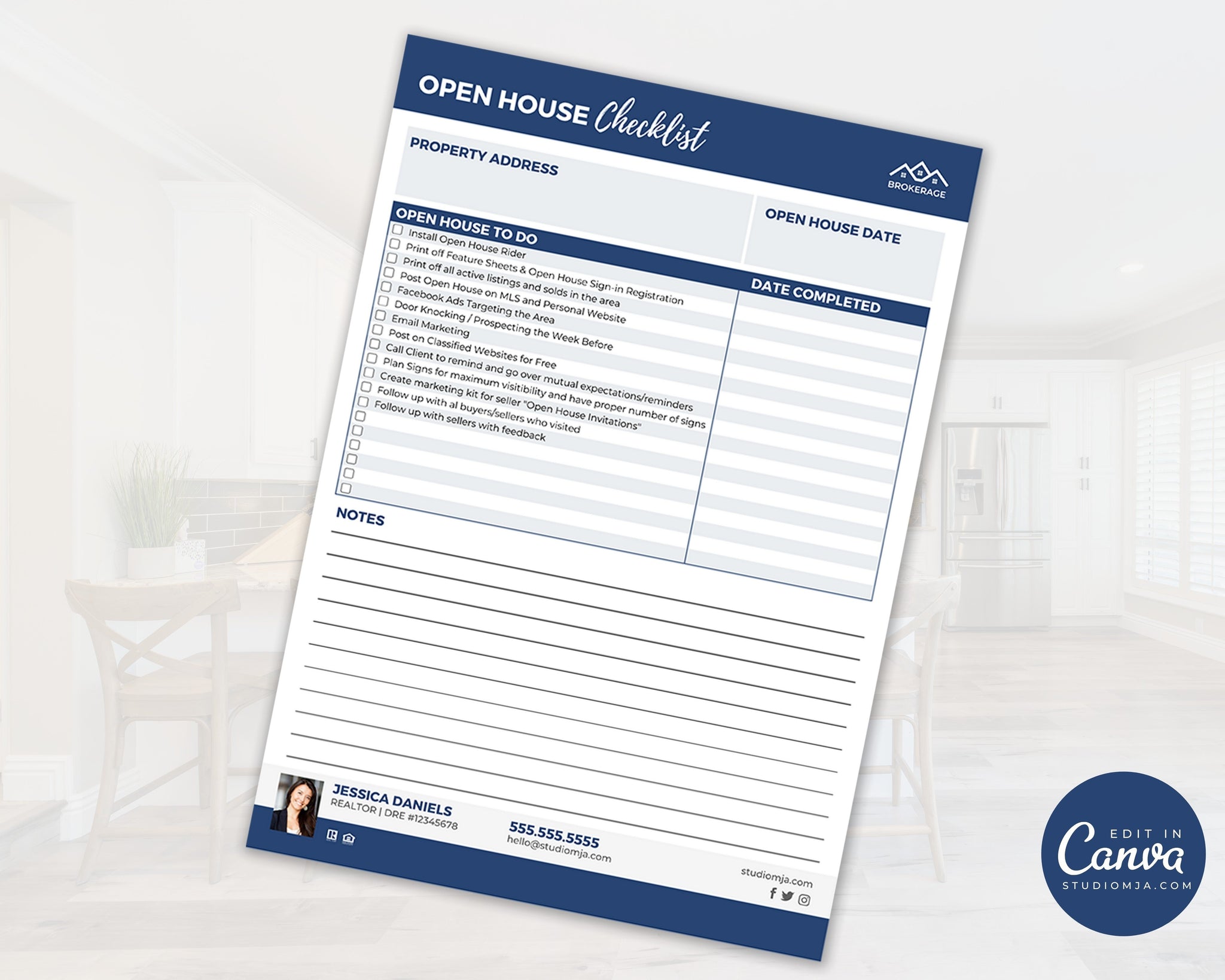 Open House Checklist Template – Studio MJA Real Estate Marketing