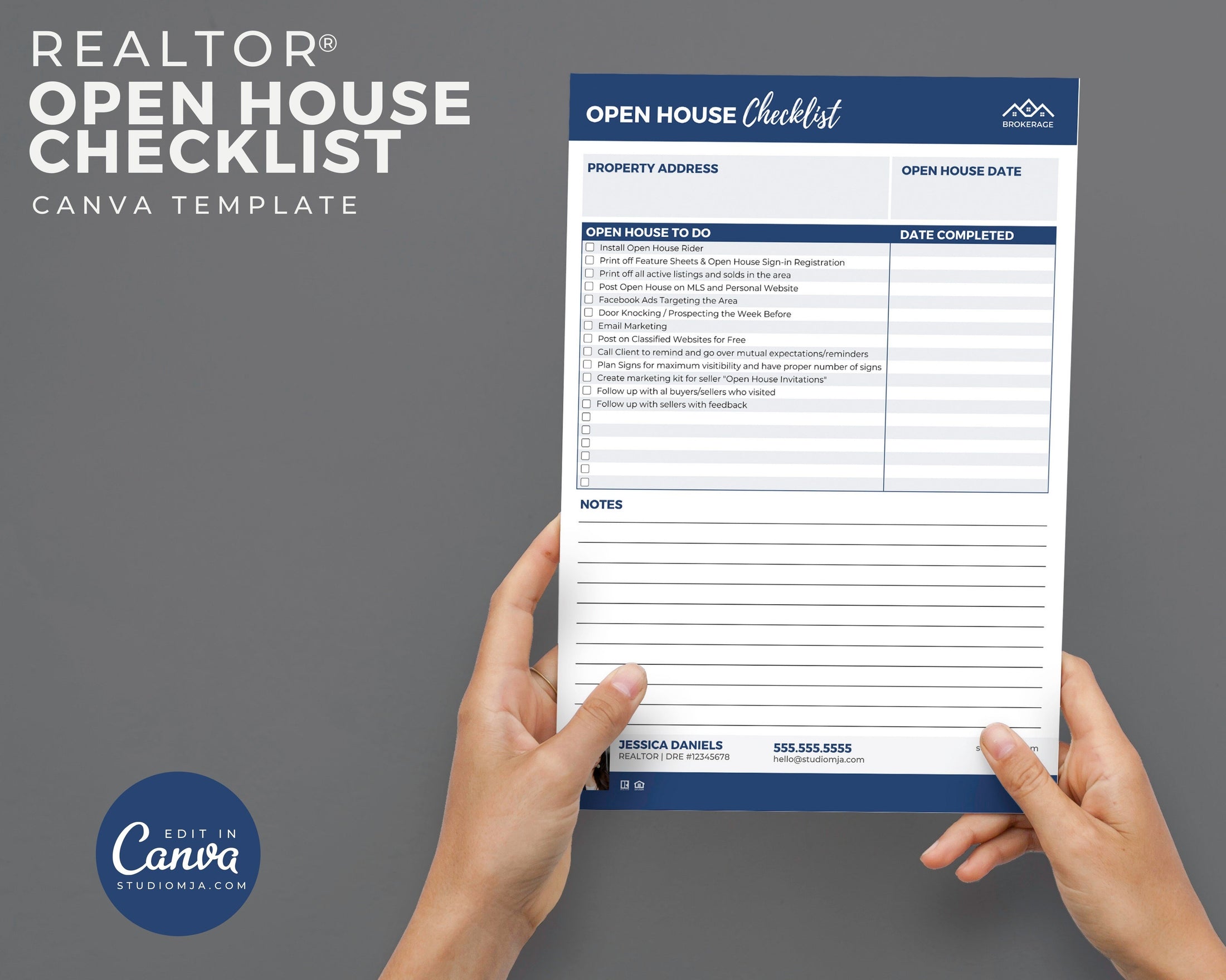 Open House Checklist Template – Studio MJA Real Estate Marketing