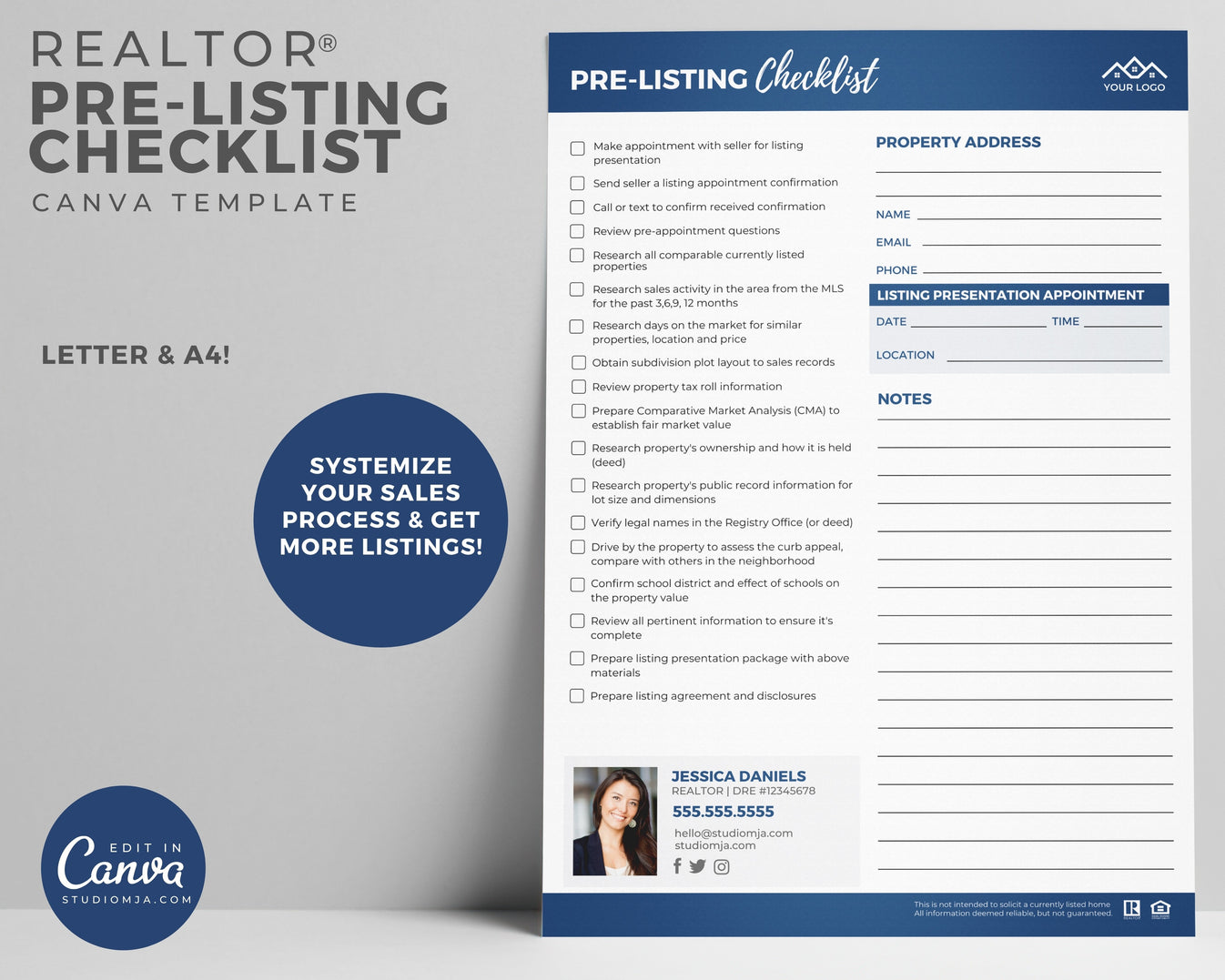 Pre-Listing Checklist Template – Studio MJA Real Estate Marketing