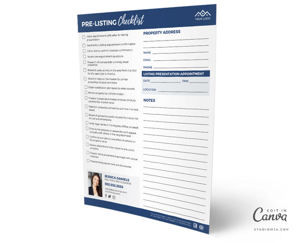 Pre-Listing Checklist Template – Studio MJA Real Estate Marketing