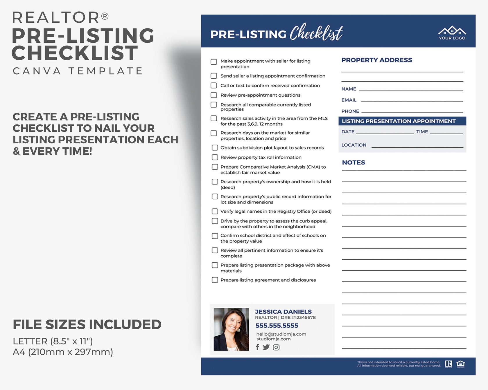 Pre-Listing Checklist Template – Studio MJA Real Estate Marketing