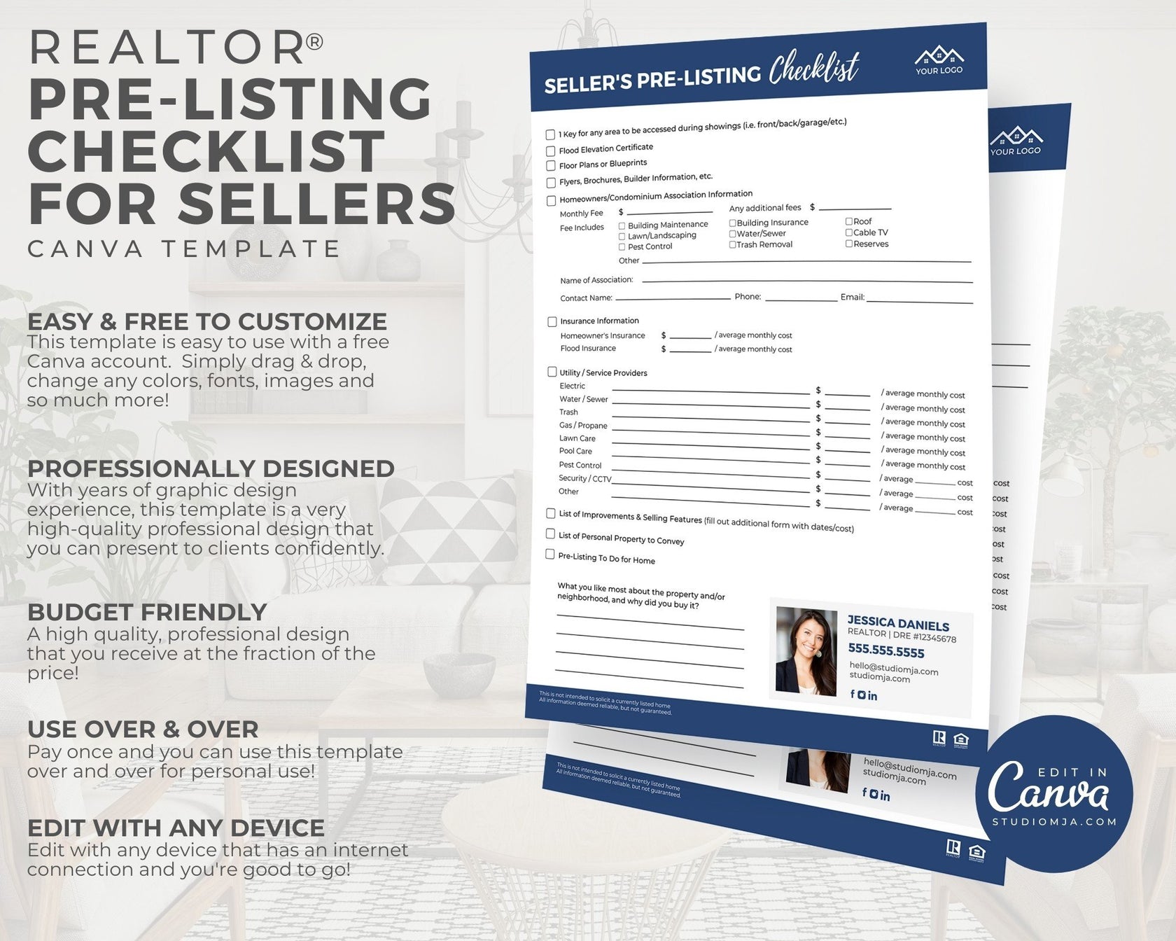 Seller Pre-Listing Checklist Template – Studio MJA Real Estate Marketing