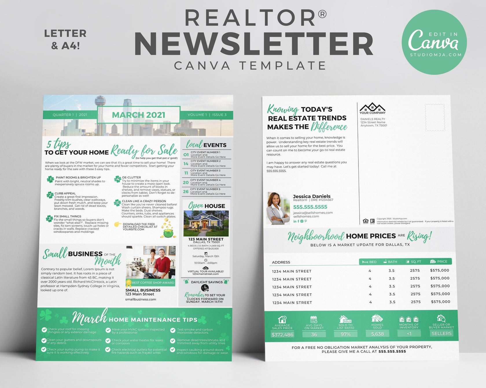 Realtor Newsletter Canva Template - March – Studio MJA Real Estate ...