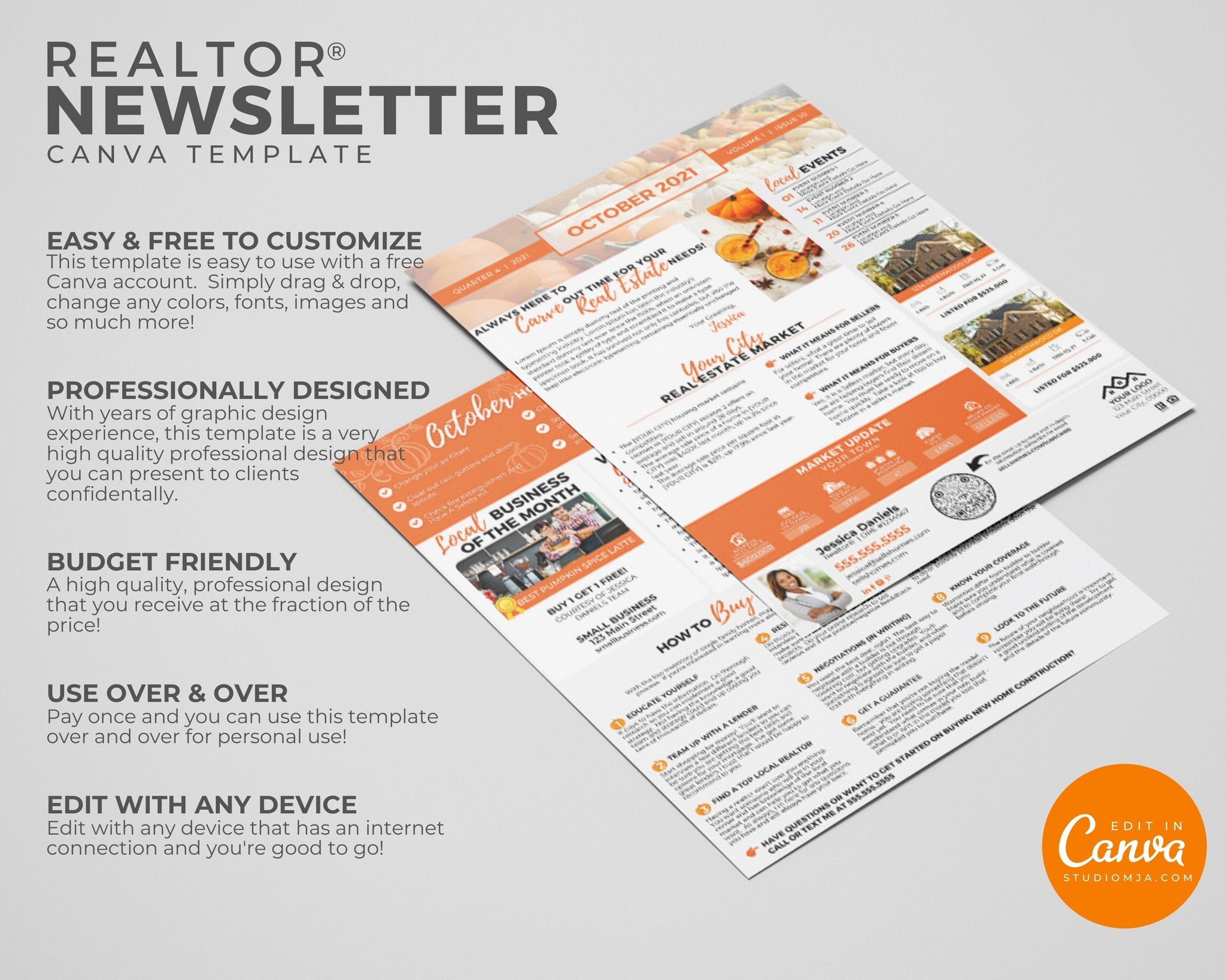 Realtor Newsletter Canva Template - Quarter 4 – Studio MJA Real Estate ...