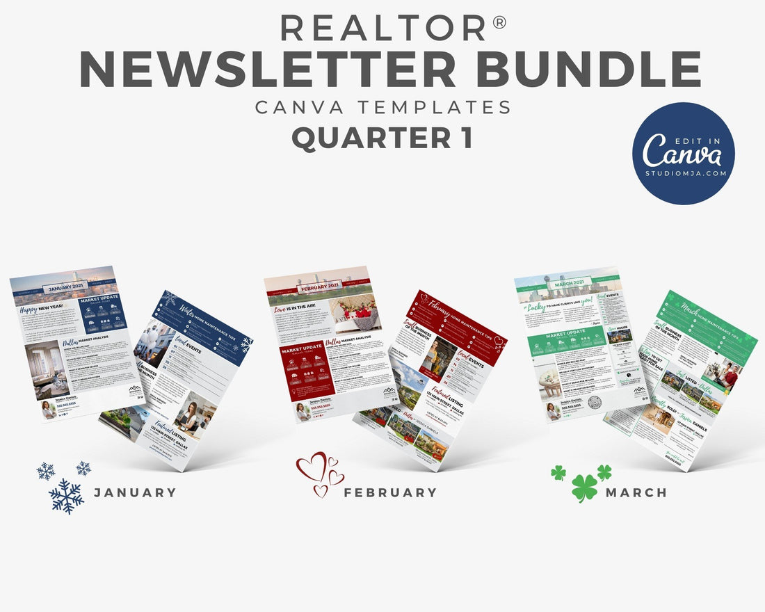 Realtor Newsletter Canva Template - Monthly – Studio MJA Real Estate ...
