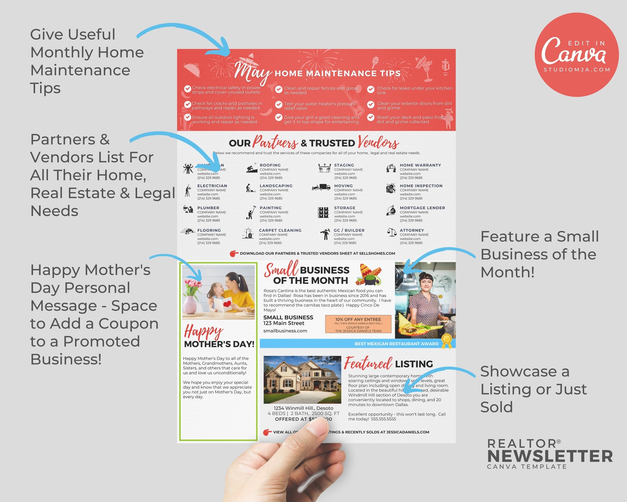 Realtor Newsletter Canva Template - May – Studio MJA Real Estate Marketing