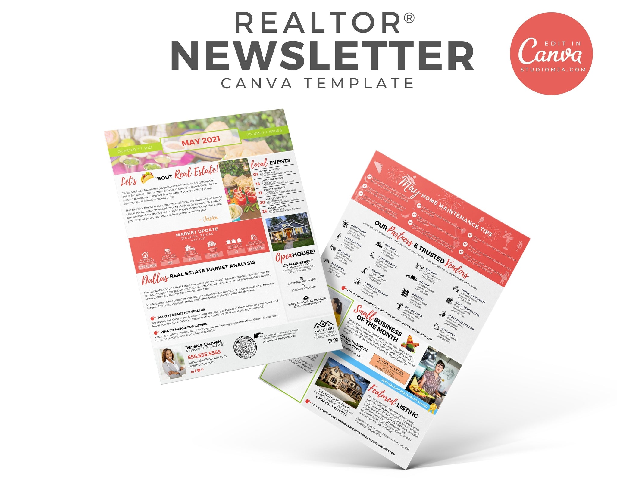 Realtor Newsletter Canva Template - May – Studio MJA Real Estate Marketing