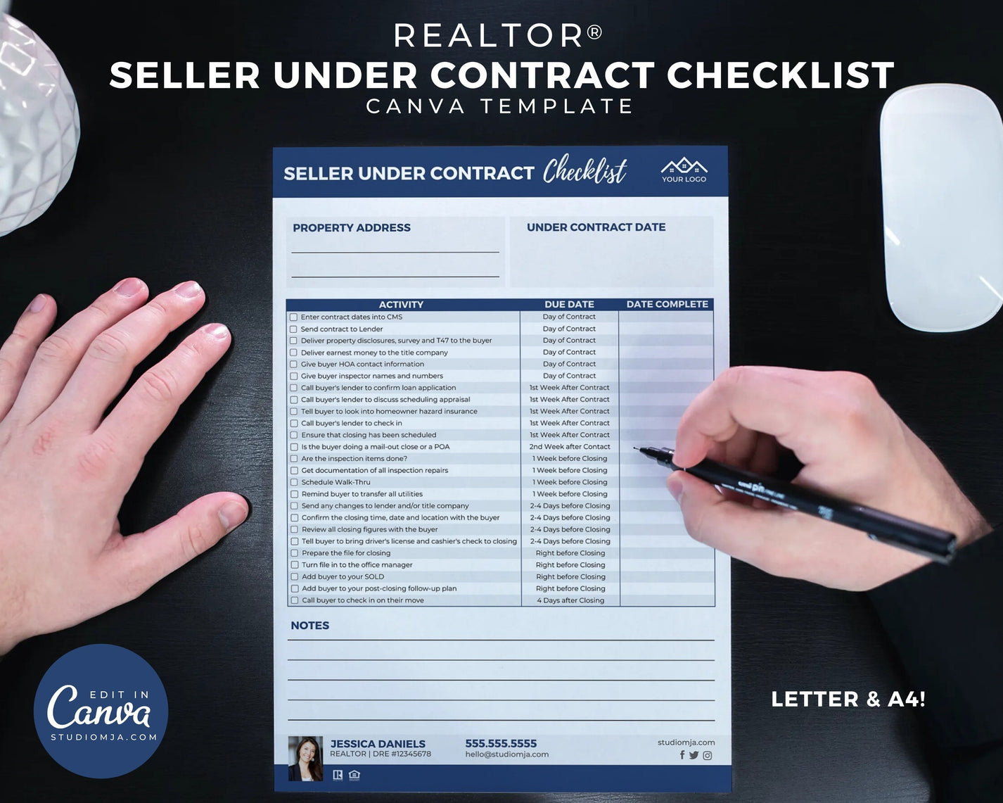 Seller Under Contract Checklist Template – Studio MJA Real Estate Marketing