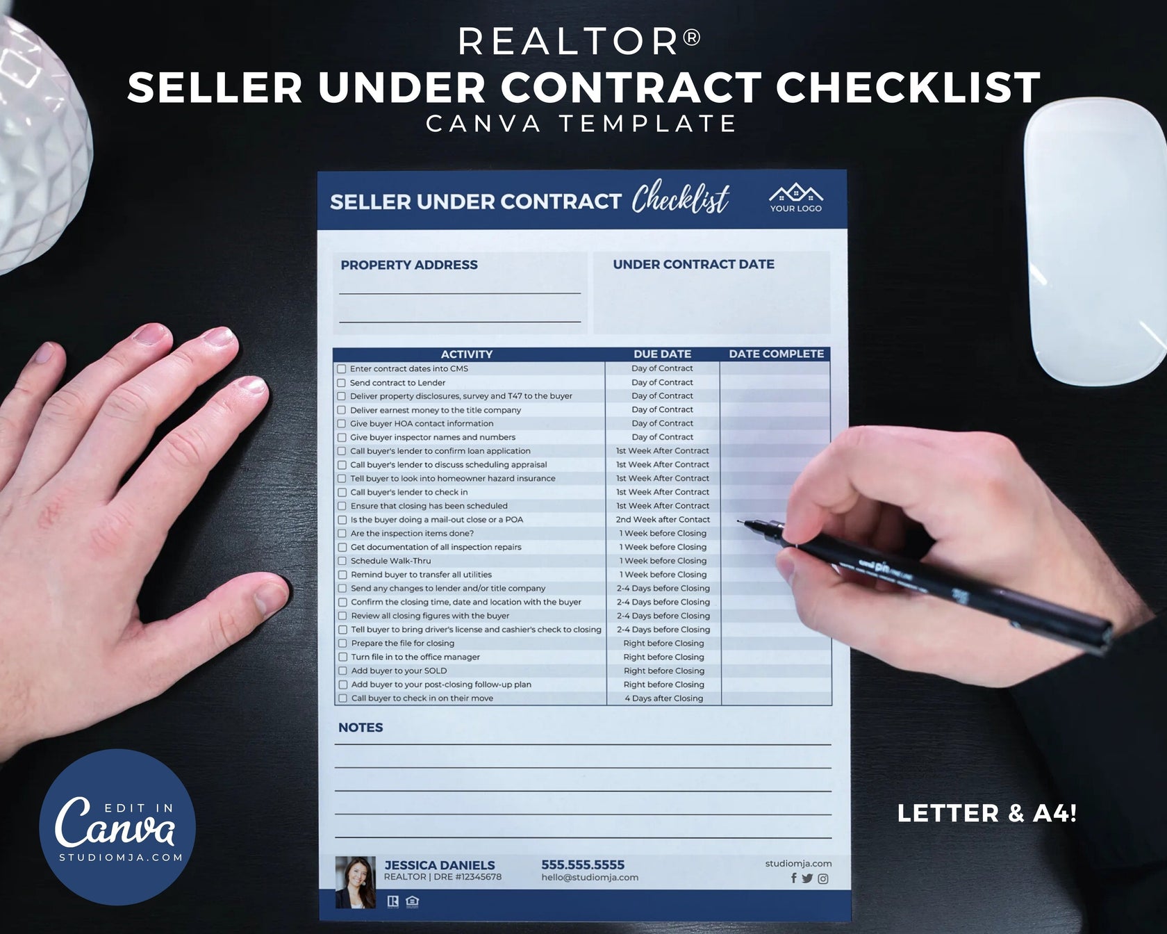Seller Under Contract Checklist Template – Studio MJA Real Estate Marketing