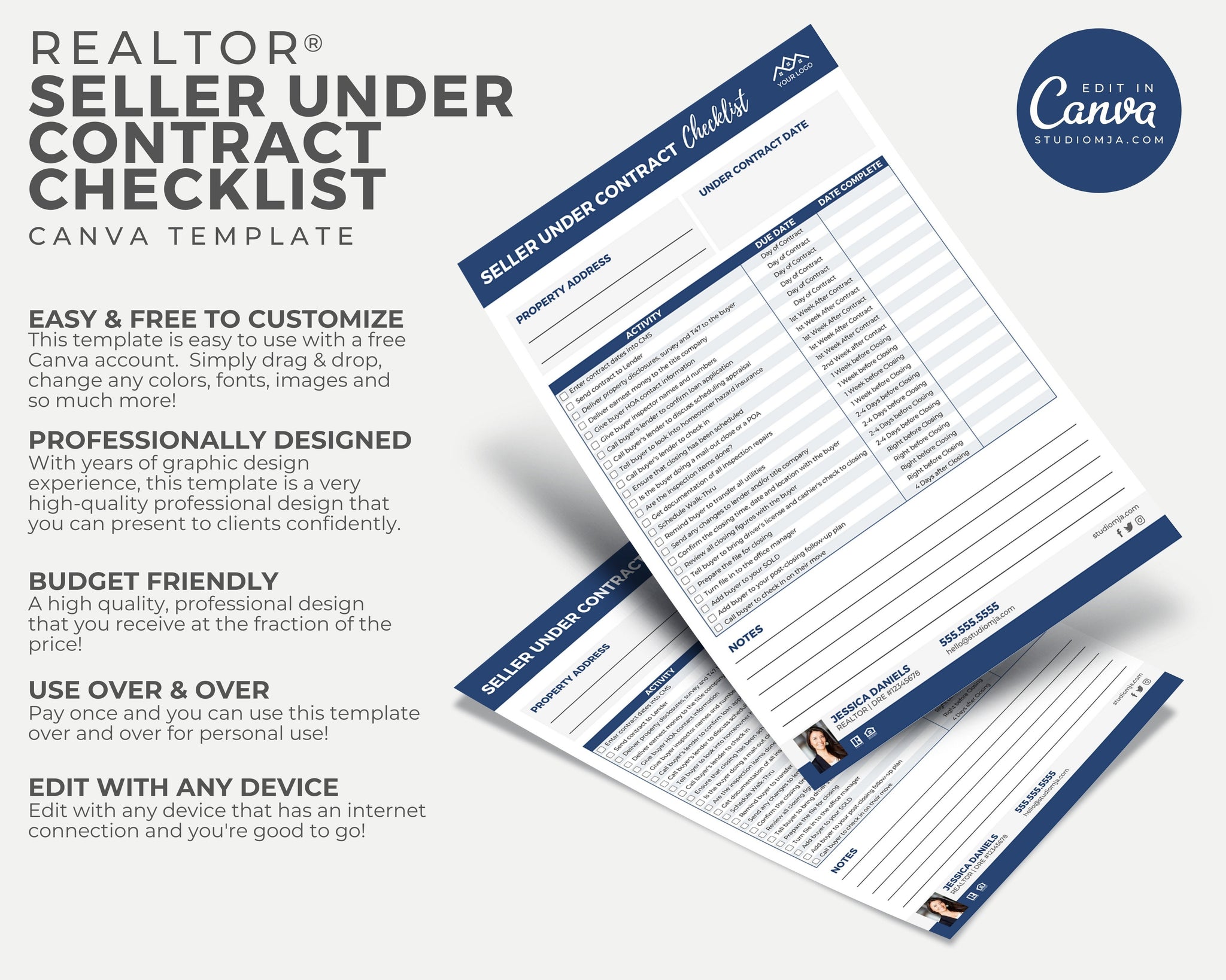 Seller Under Contract Checklist Template – Studio MJA Real Estate Marketing
