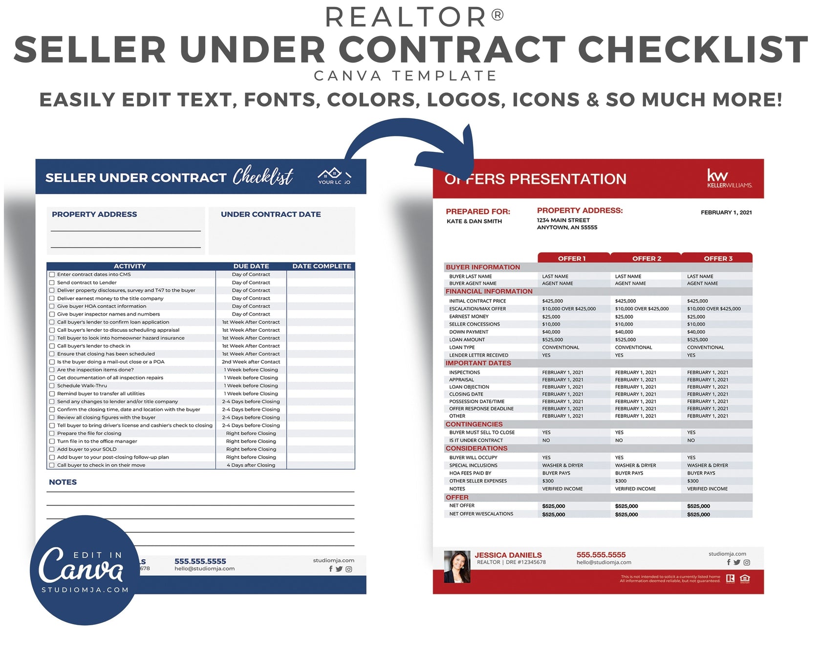 Seller Under Contract Checklist Template – Studio MJA Real Estate Marketing