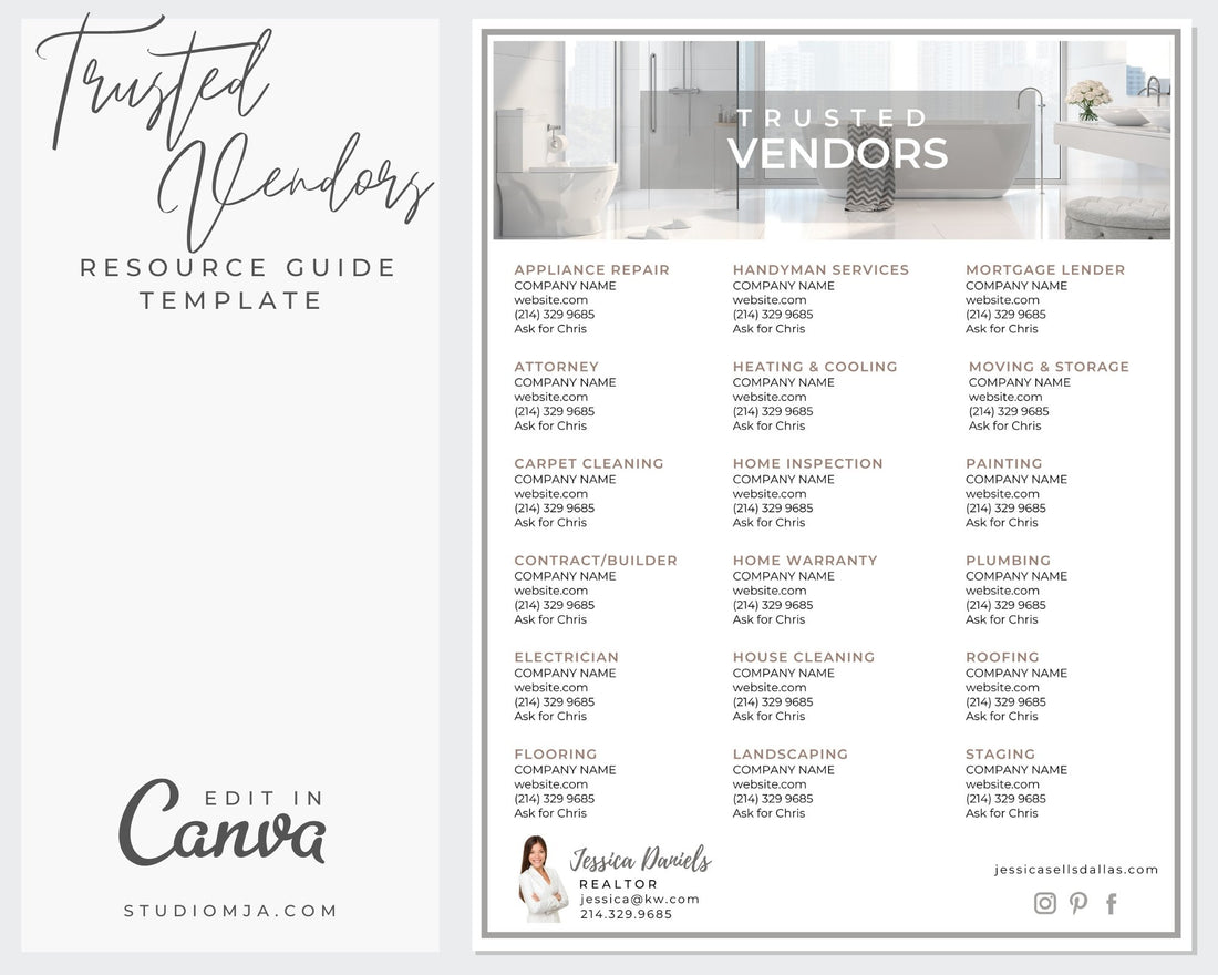 The Tenderwin Vendor List | Real Estate Template – Studio MJA Real ...