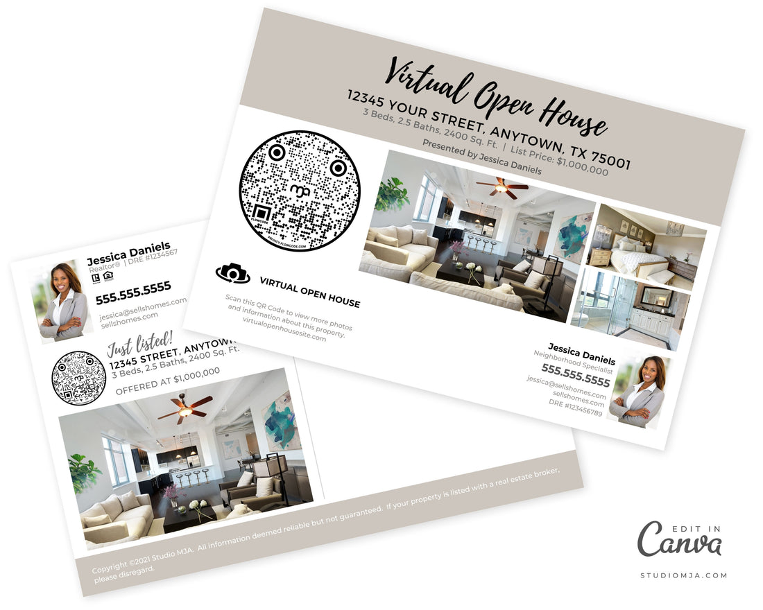 Virtual Open House Postcard | Real Estate Postcard Template – Studio ...